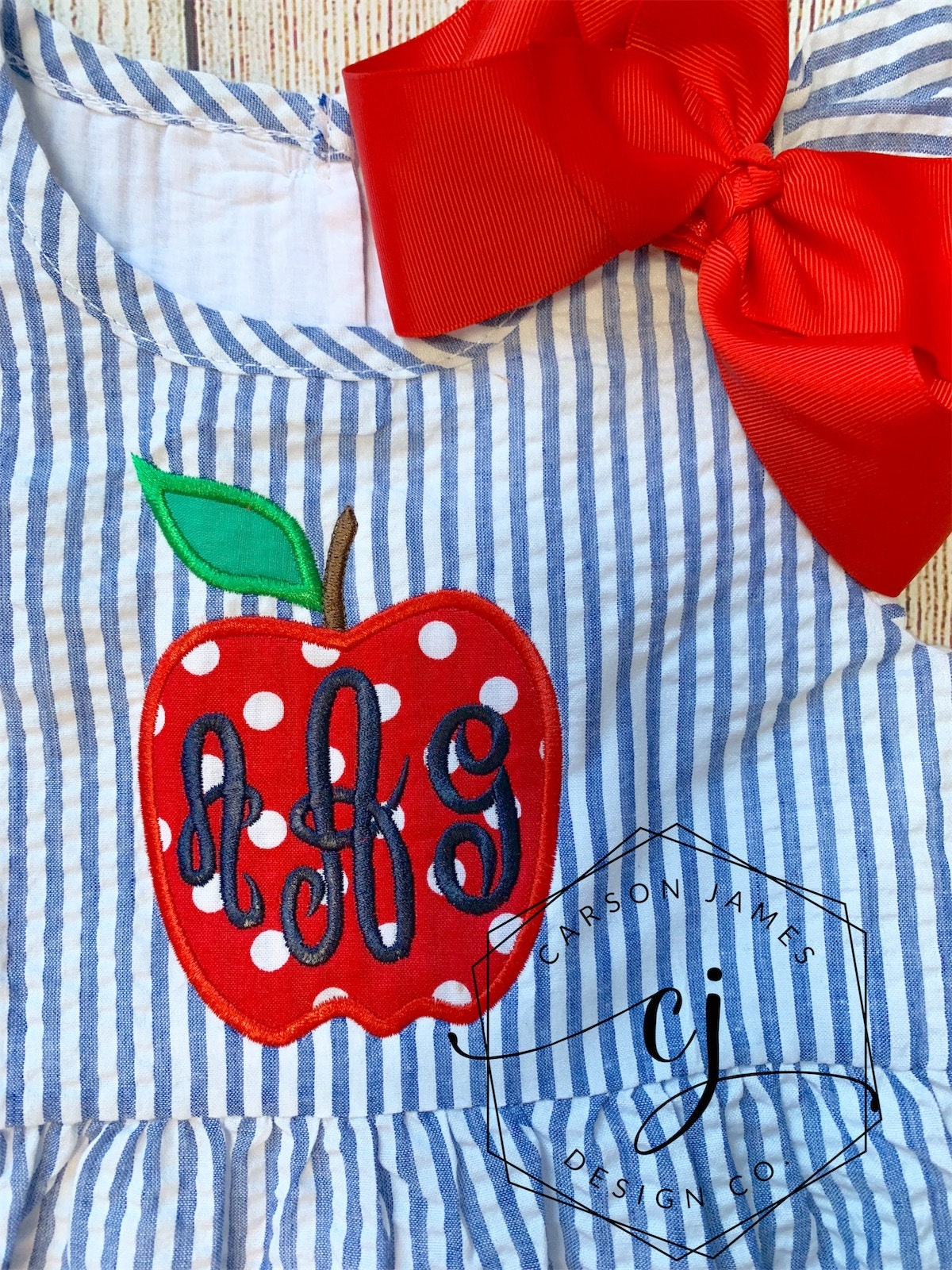 Monogram Back to School Apple Dress for Baby Toddler Girls Kids Apple ...