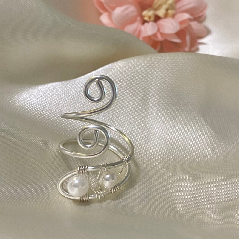 Wire Wrap Pearl Ring - Etsy