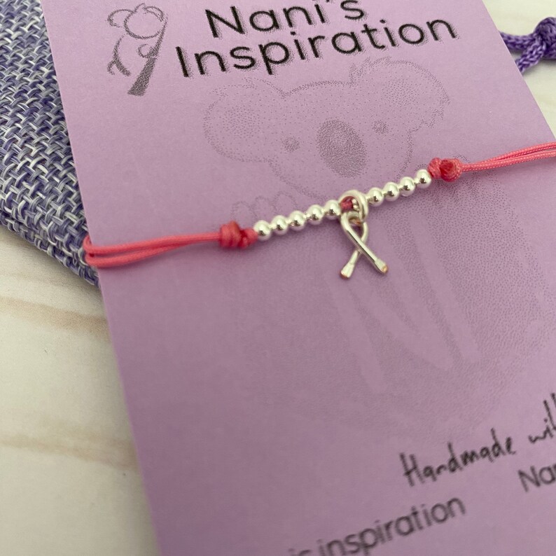 Breast Cancer Awareness Bracelet Pink String Bracelet Pink - Etsy