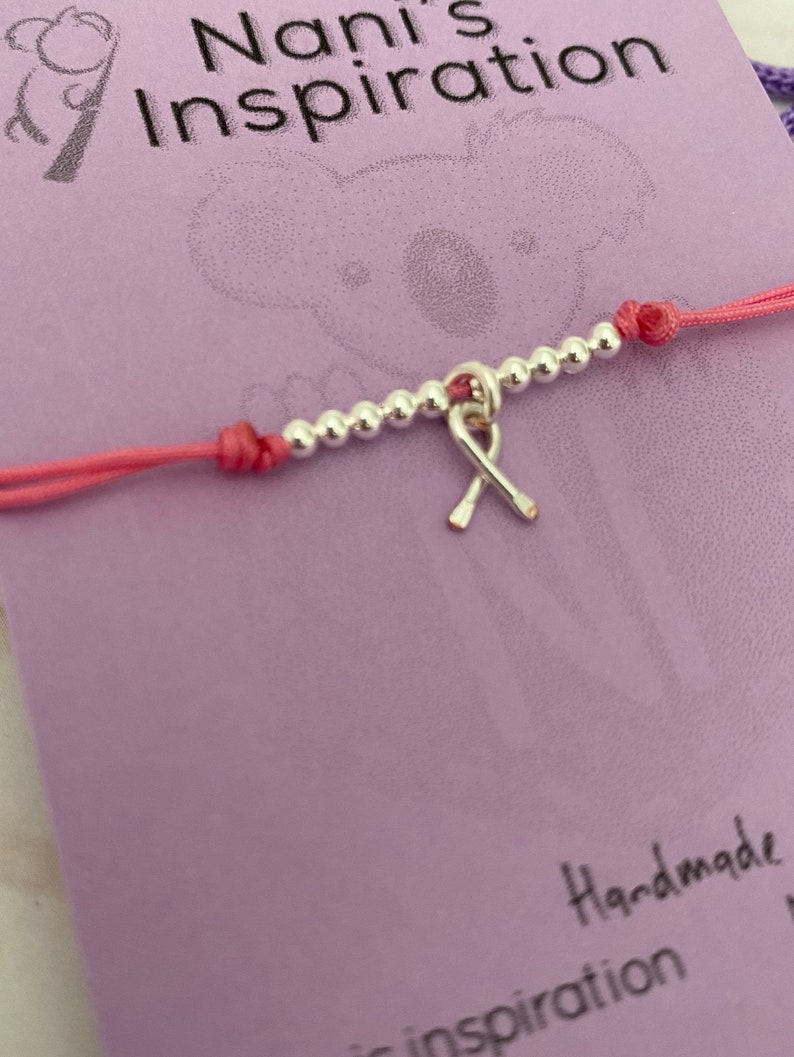 Breast Cancer Awareness Bracelet Pink String Bracelet Pink - Etsy