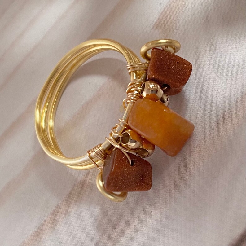 Autumn Colors Wire Wrapped Ring Gold Wire Ring Autumn Colors - Etsy