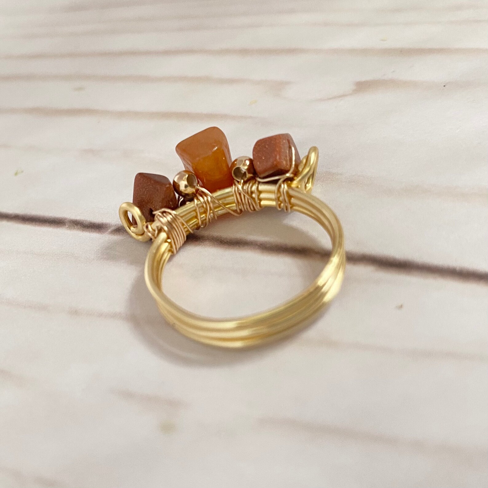 Autumn Colors Wire Wrapped Ring Gold Wire Ring Autumn Colors - Etsy