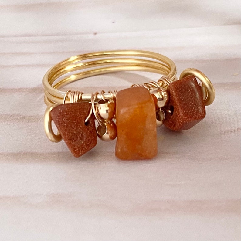 Autumn Colors Wire Wrapped Ring Gold Wire Ring Autumn Colors - Etsy