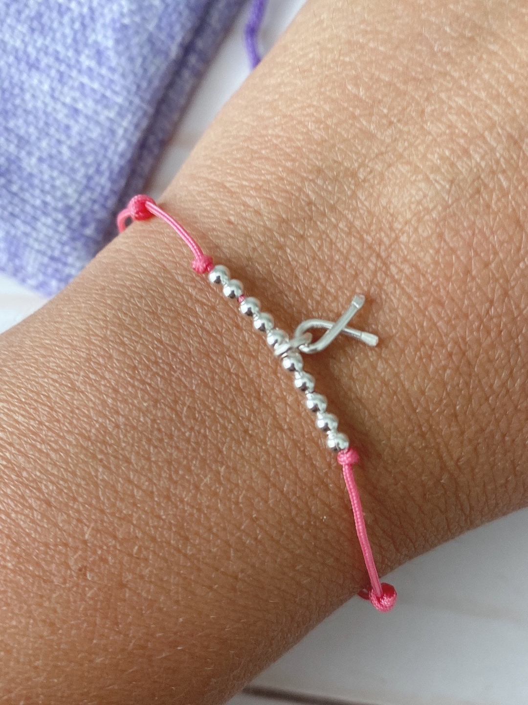 Cancer Awareness Bracelet, Hope String Bracelet, Cancer Ribbon ...