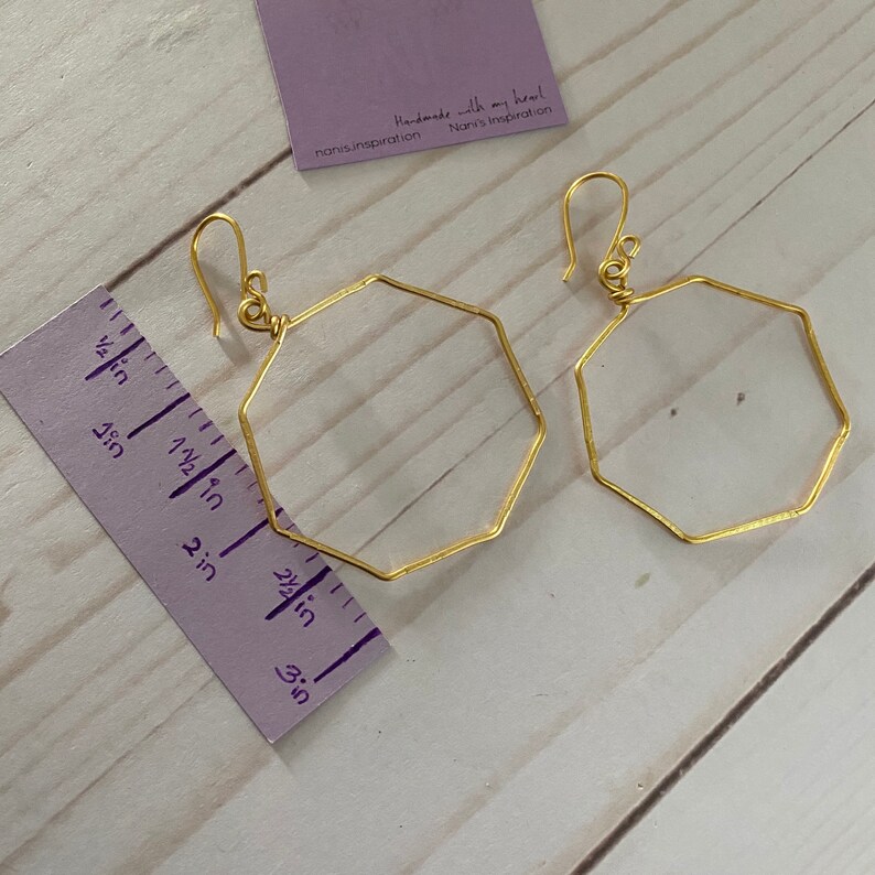 Octogonal Hoops octagon hoop earrings octagon hoops | Etsy