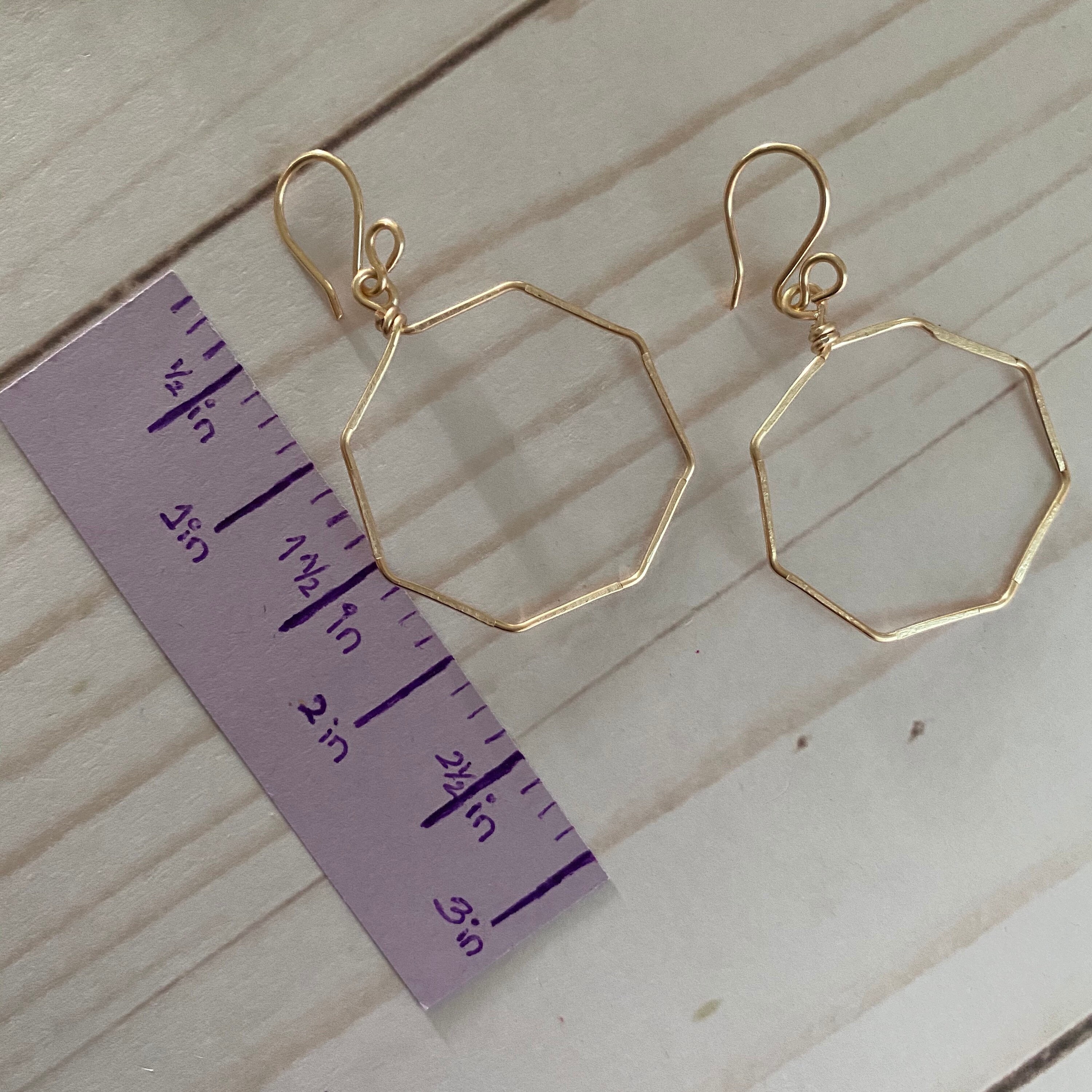 Octogonal Hoops, Octagon Hoop Earrings, Octagon Hoops - Etsy