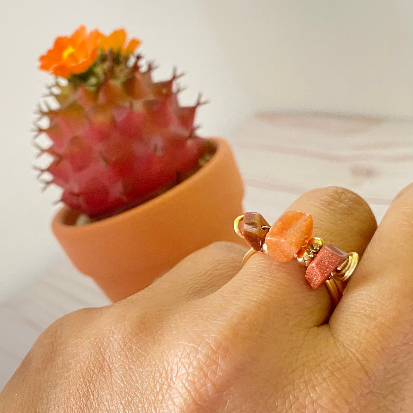 Autumn Colors Wire Wrapped Ring Gold Wire Ring Autumn Colors - Etsy