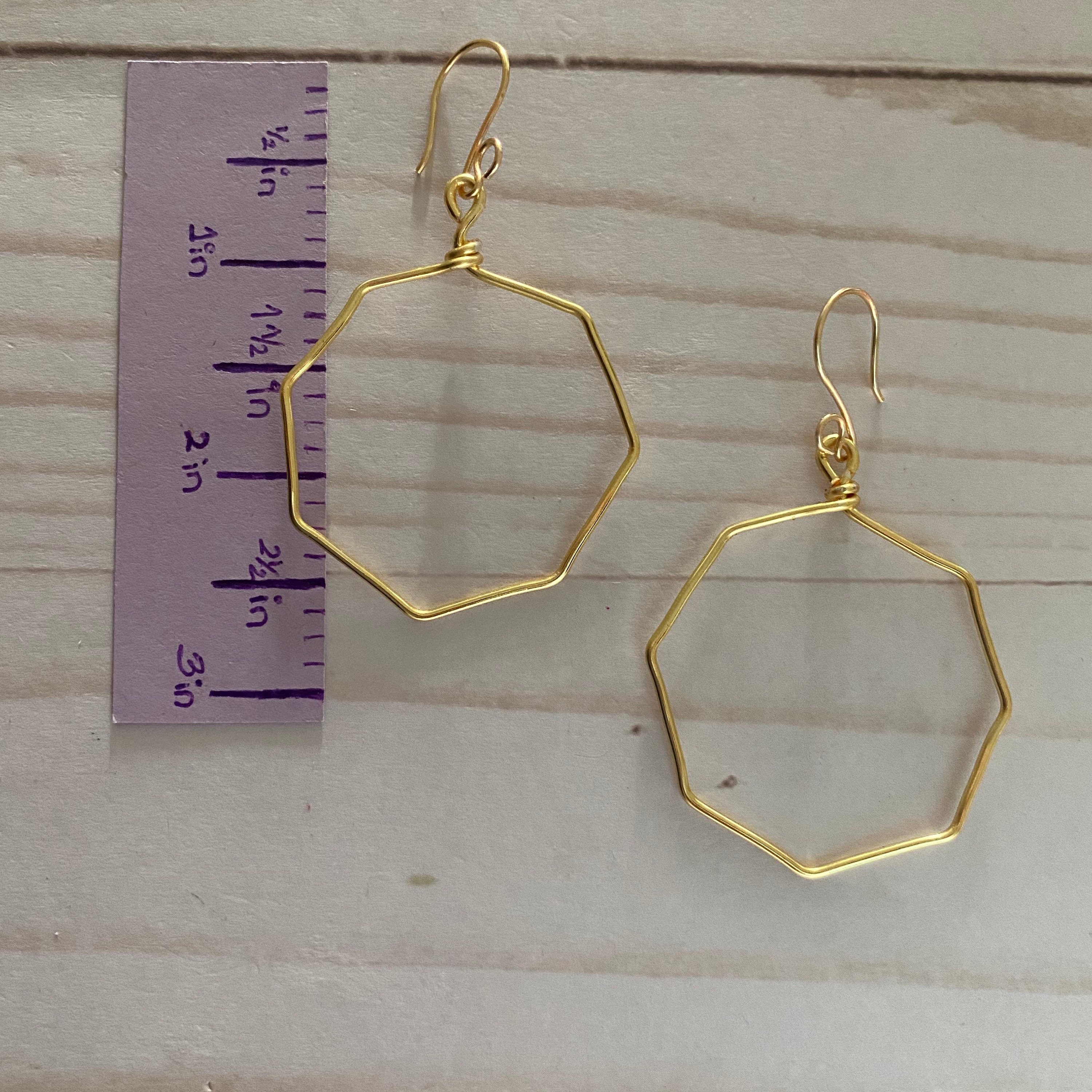 Octogonal Hoops Octagon Hoop Earrings Octagon Hoops | Etsy