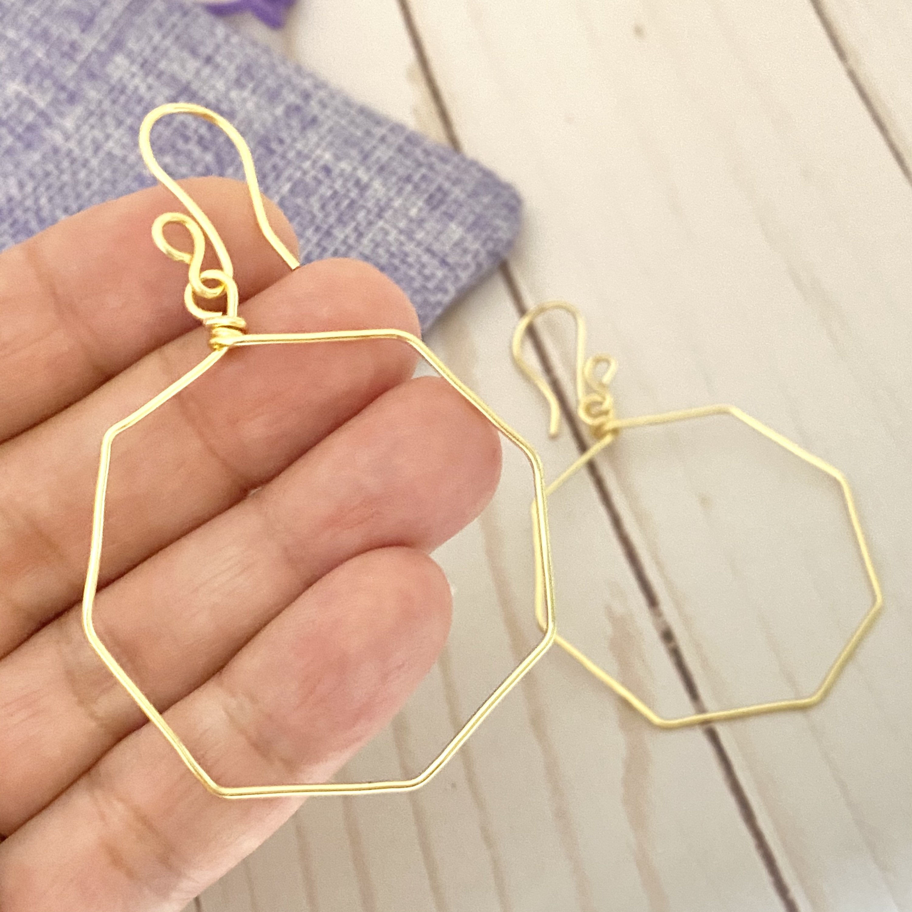 Octogonal Hoops, Octagon Hoop Earrings, Octagon Hoops - Etsy