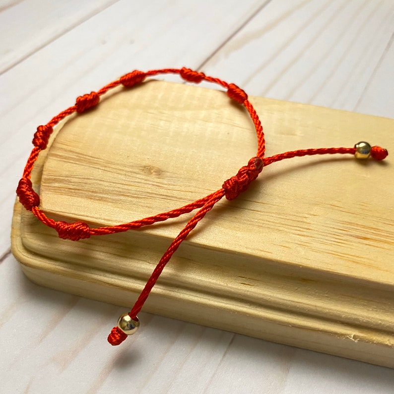 7 Knots Bracelet, Protection Bracelet, Red Bracelet, Kabbalah Bracelet ...