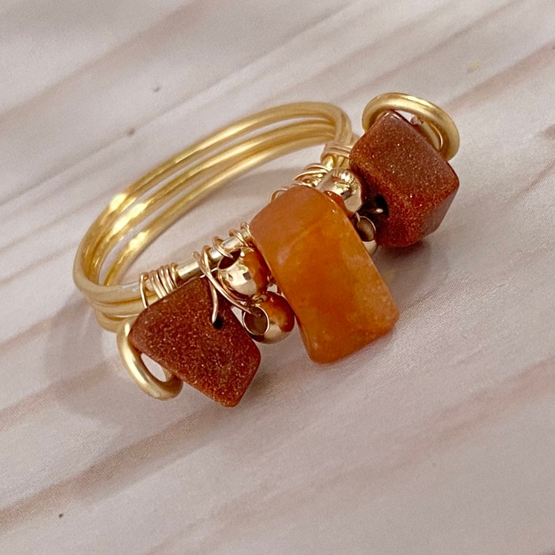 Autumn Colors Wire Wrapped Ring Gold Wire Ring Autumn Colors - Etsy