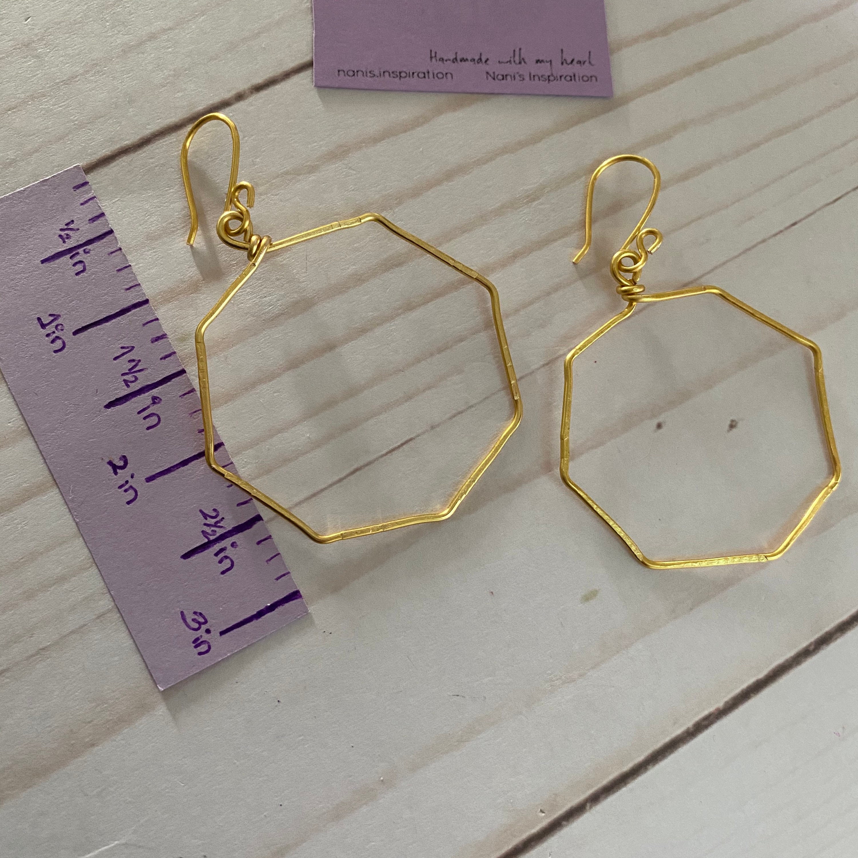 Octogonal Hoops, Octagon Hoop Earrings, Octagon Hoops - Etsy