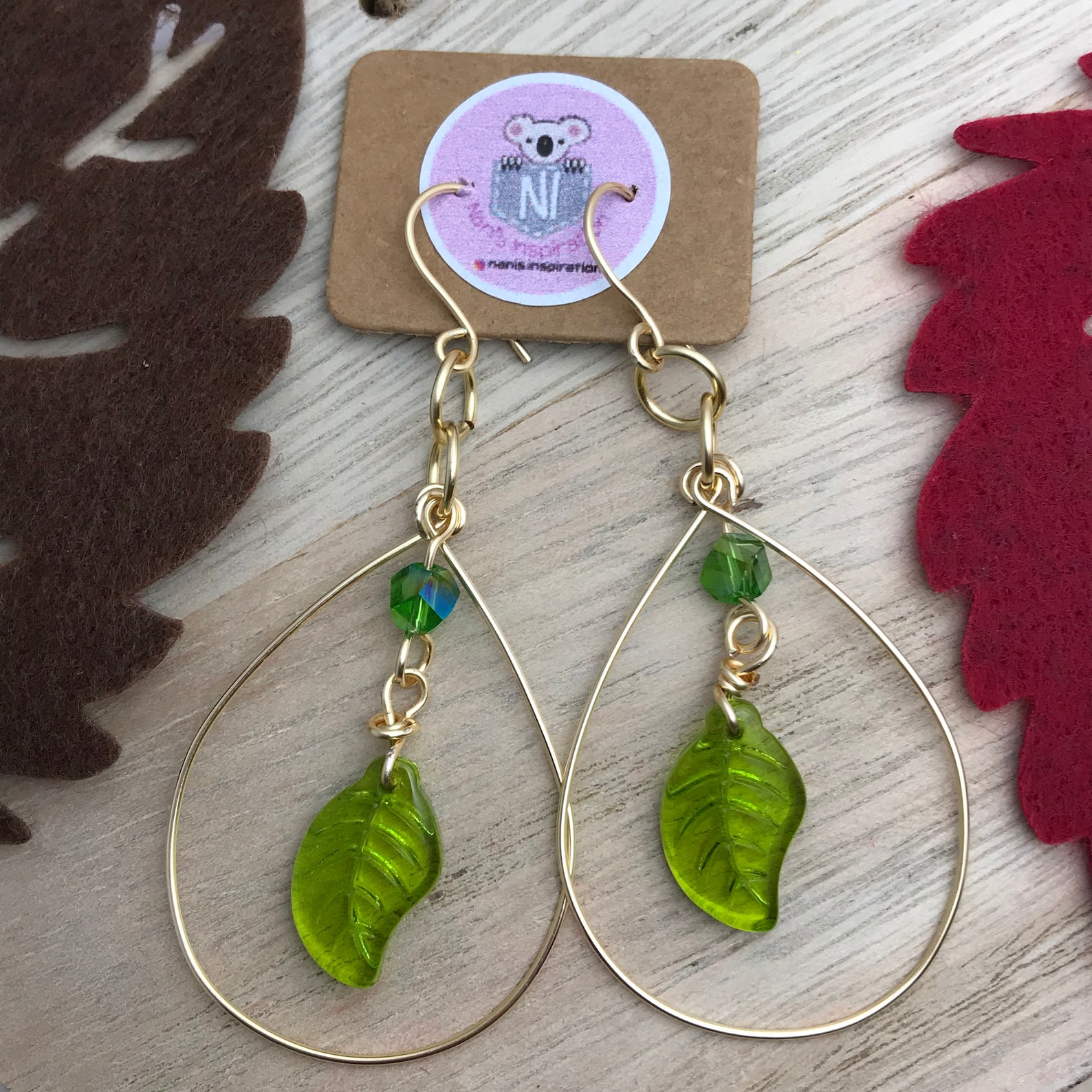 Leaf Shaped Earrings, Leaf Drop Earrings, Dangle Earrings, Green Leaves ...