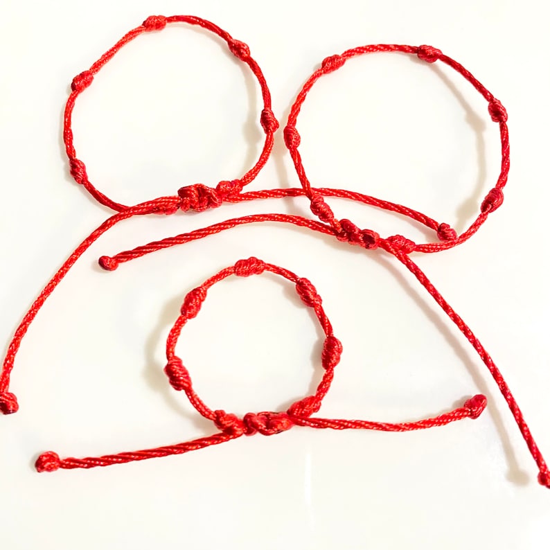 7 Knots Bracelet Family Set, Protection Bracelet, Red Bracelet ...