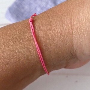 Breast Cancer Awareness Bracelet, Pink String Bracelet, Pink Ribbon ...