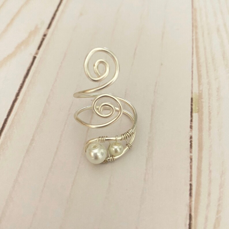 Wire Wrapped Silver Ring Wire Wrapped Ring Pearl Silver - Etsy