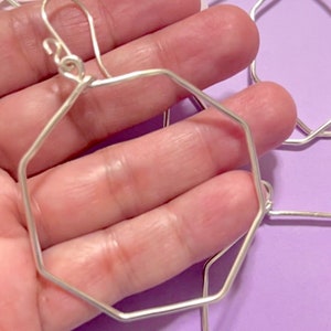 Octogonal Hoops, Octagon Hoop Earrings, Octagon Hoops - Etsy