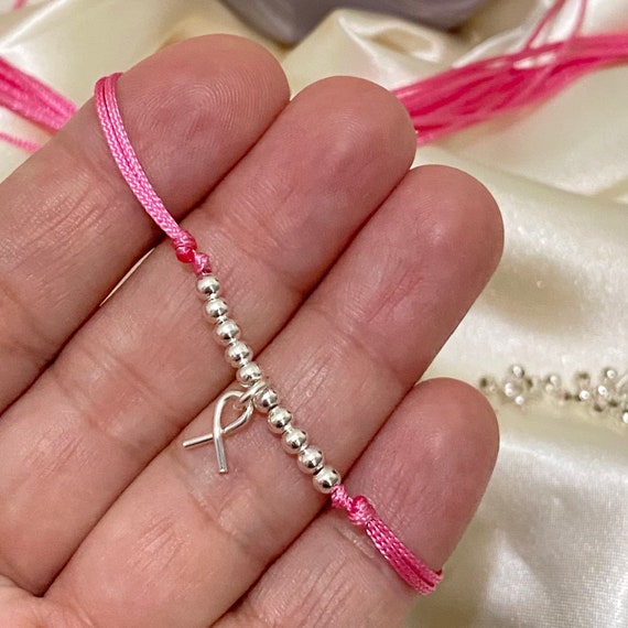 Breast Cancer Awareness Bracelet Pink String Bracelet Pink - Etsy