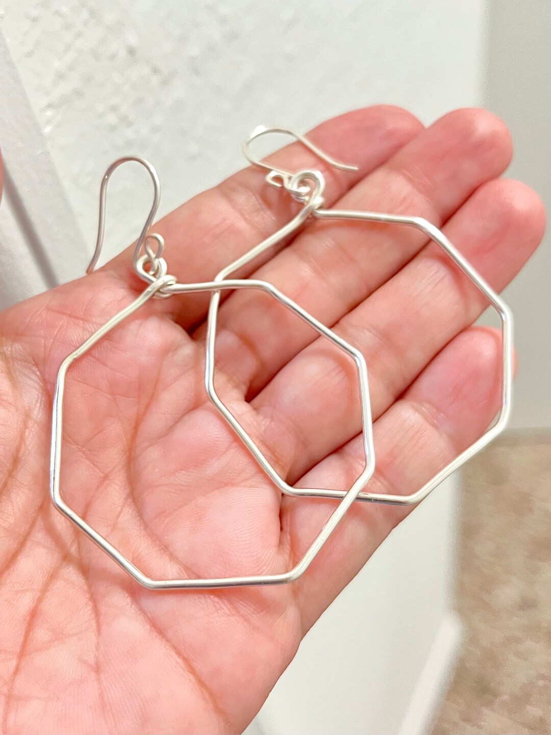 Octogonal Hoops, Octagon Hoop Earrings, Octagon Hoops - Etsy