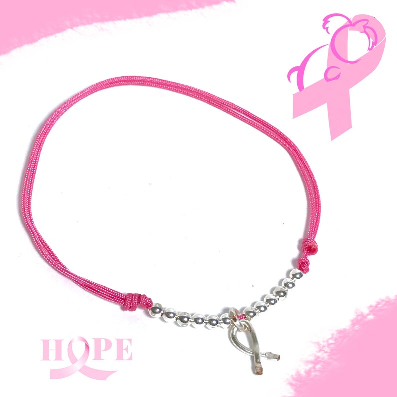 Breast Cancer Awareness Bracelet pink string bracelet pink | Etsy