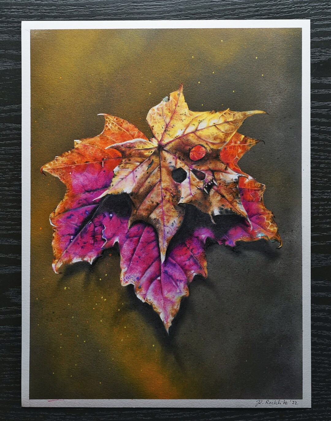 Original Colored Pencil Drawing angry Leaf Unique Piece of Nature - Etsy