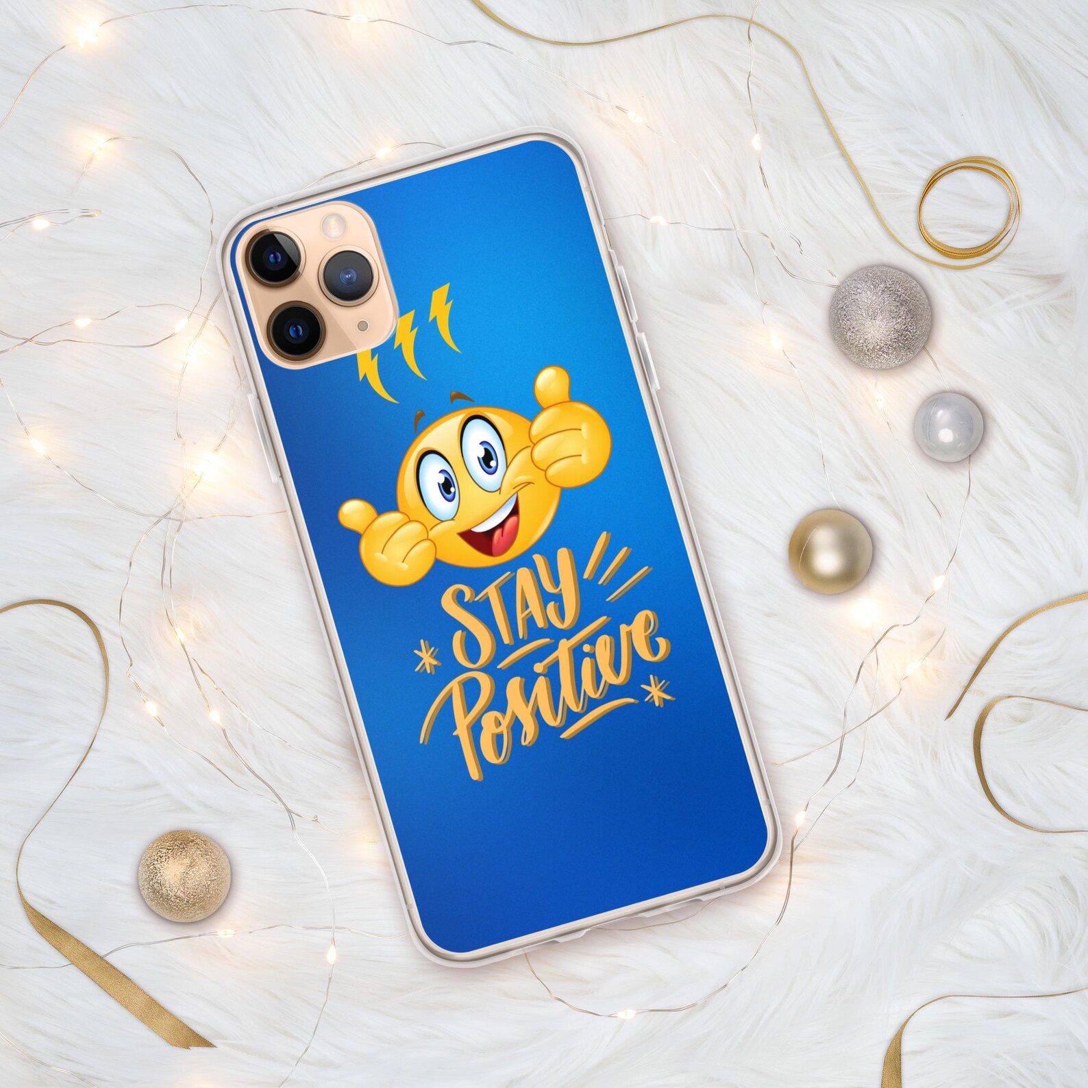 Stay Positive iPhone Case: Face Meme Art, Inspirational Clear Cover - Etsy