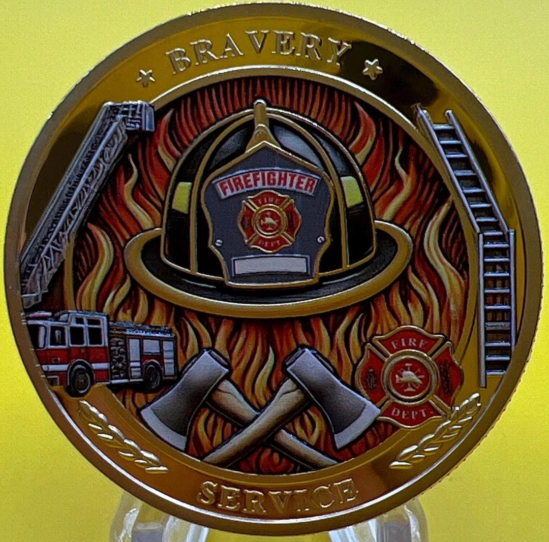 Firefighter Challenge Coin Respect Bravery and Courage in the Line of ...