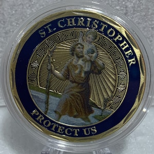 Gold Plated St. Christopher Coin Patron Saint-of Travelers “great ...