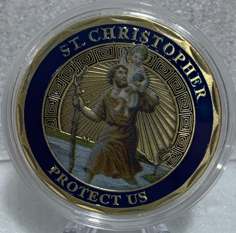 Gold Plated St. Christopher Coin Patron Saint-of Travelers “great ...