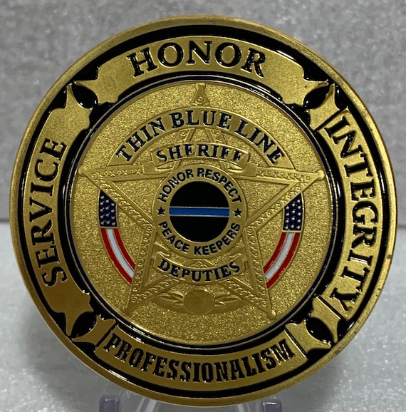 Sheriff Deputy Challenge Coin Law Enforcement the Thin Blue - Etsy