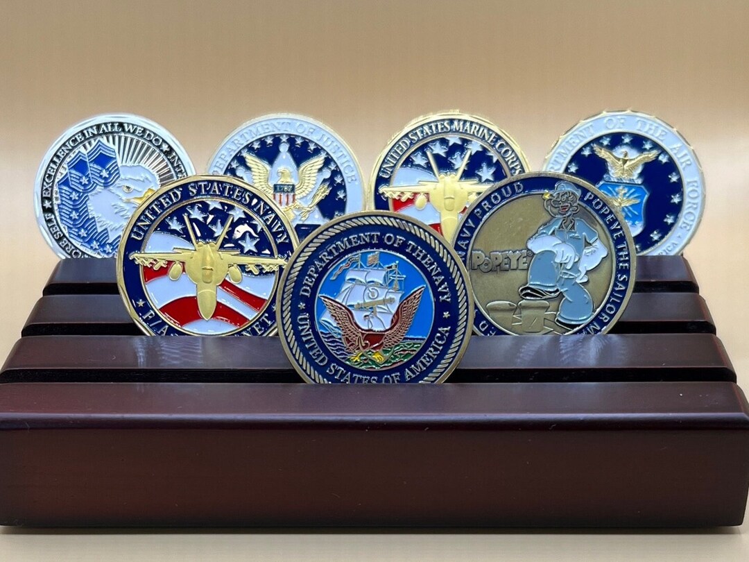 Display Stand and Storage Rack for Challenge Coins Holds up to 16 Coins ...