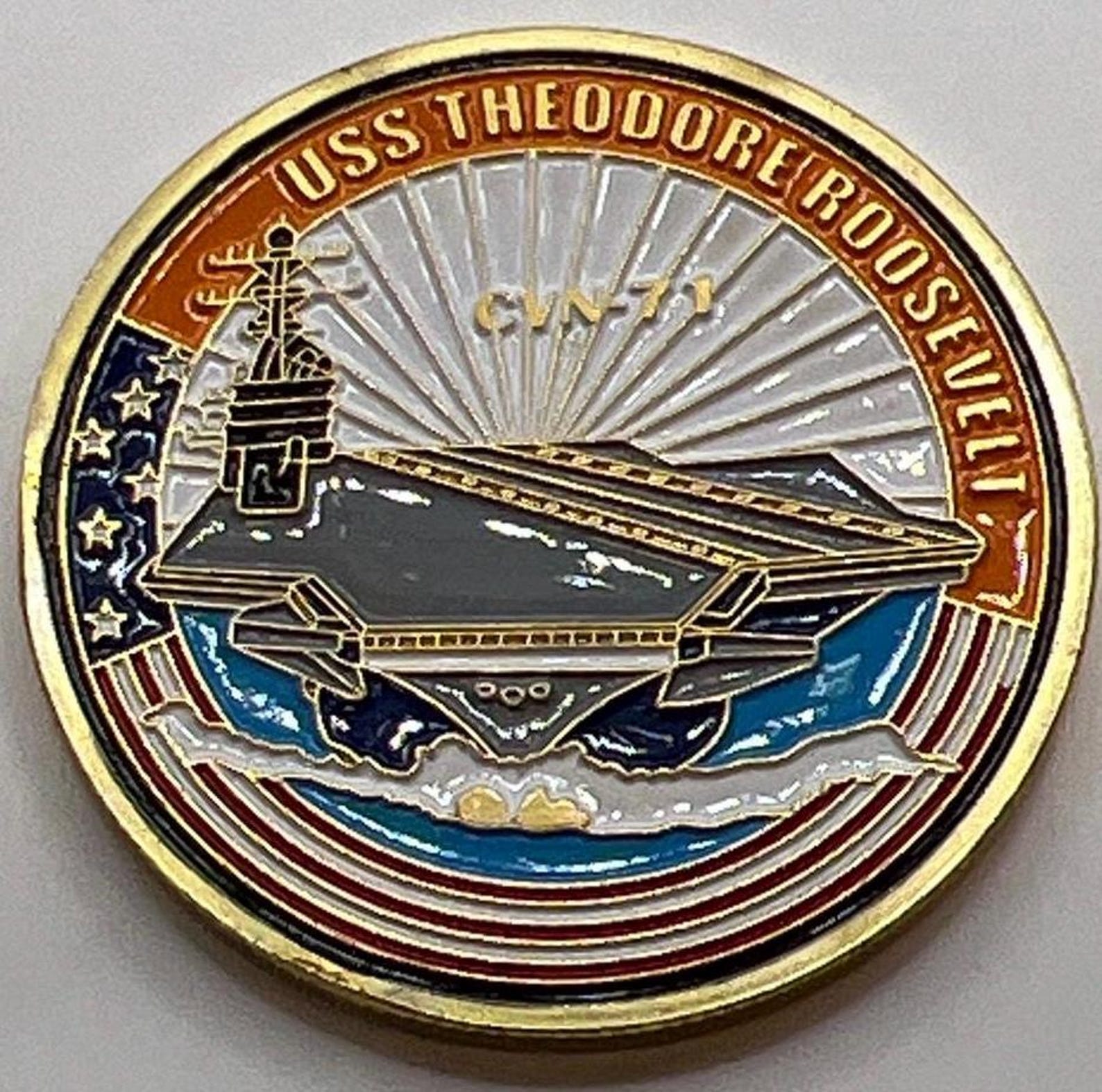 USS Theodore Roosevelt CVN-71 Challenge Coin - US Navy Aircraft Carrier ...