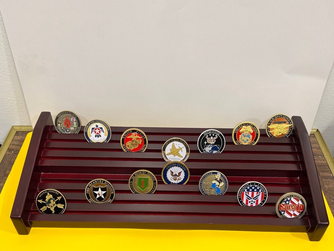Display Stand and Three Tier Storage Rack for Challenge Coins Holds up ...