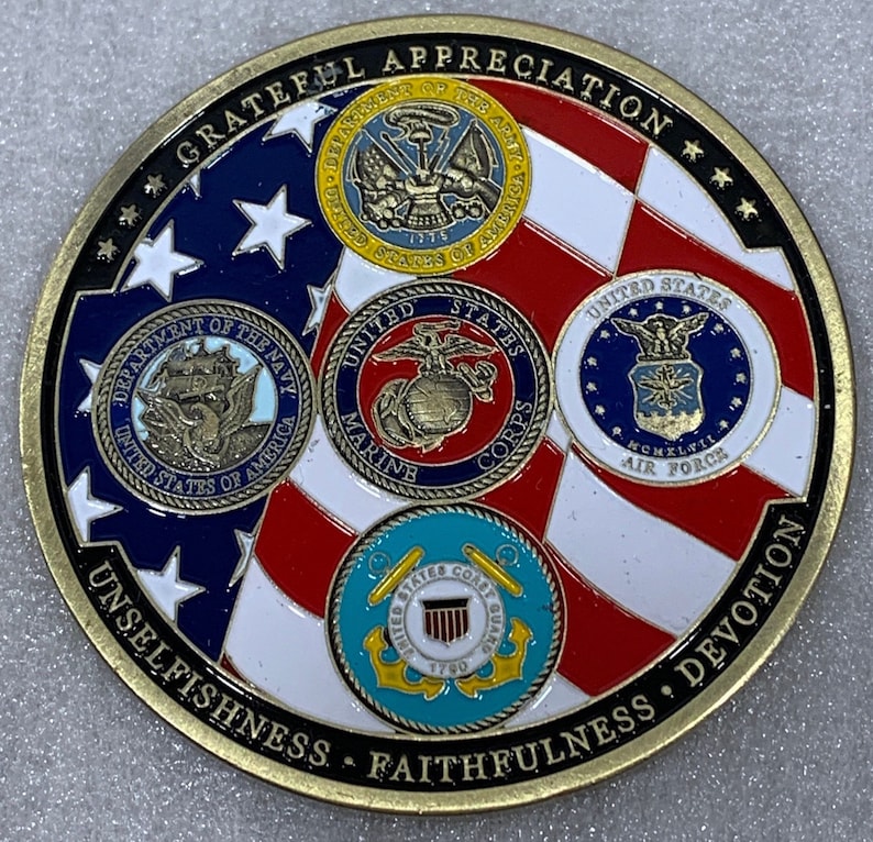 US Military Grateful Nation Thank You for Your Service Coin - Etsy