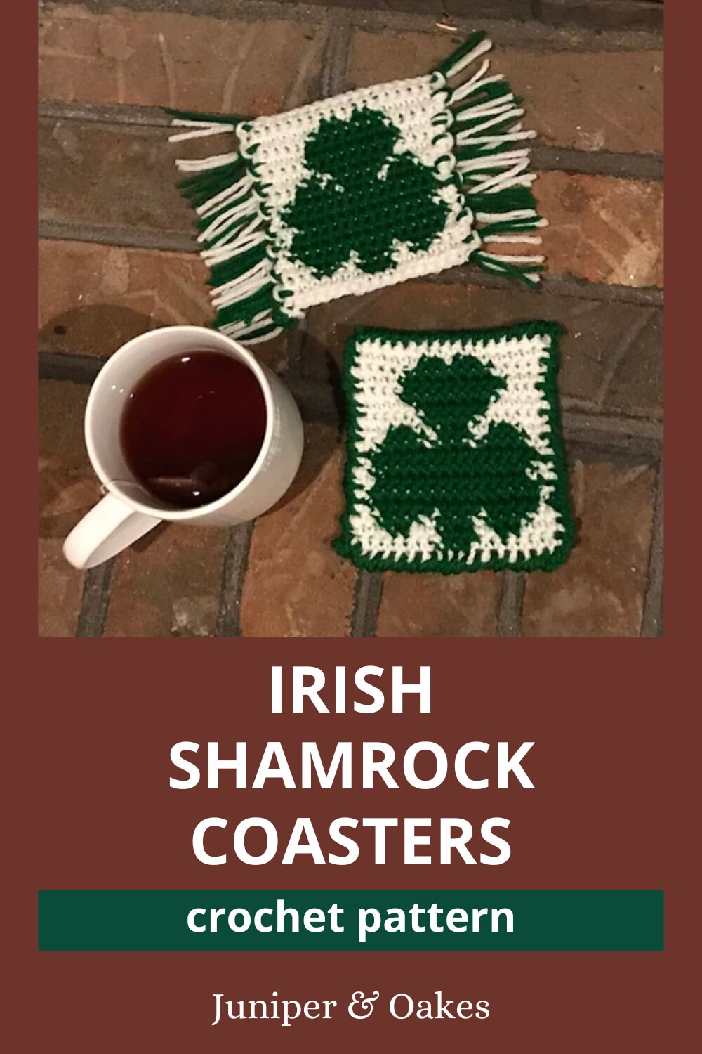 PDF Shamrock Crochet Coaster PATTERN. Lucky Crochet Mug Rug - Etsy