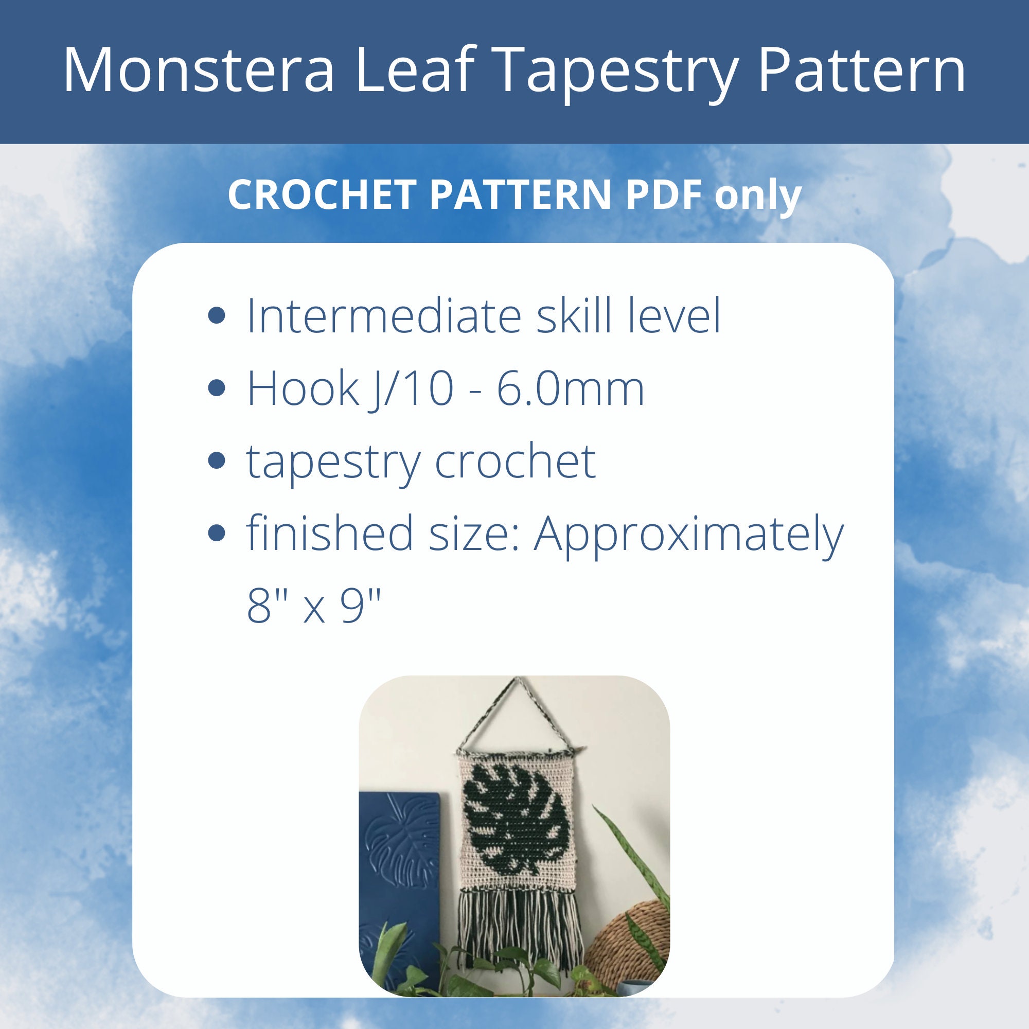 Monstera Leaf Crochet Pattern Bundle: C2C Afghan & Tapestry (PDF ...