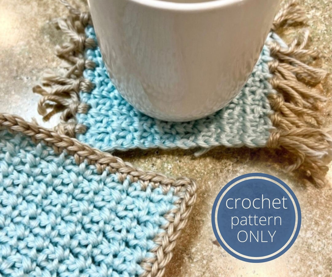 PDF Mesh Crochet Coaster PATTERN and Crochet Mug Rug or Plant Rug ...