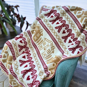 Gingerbread Mosaic Crochet Blanket Pattern: Holiday Throw (PDF Pattern ...
