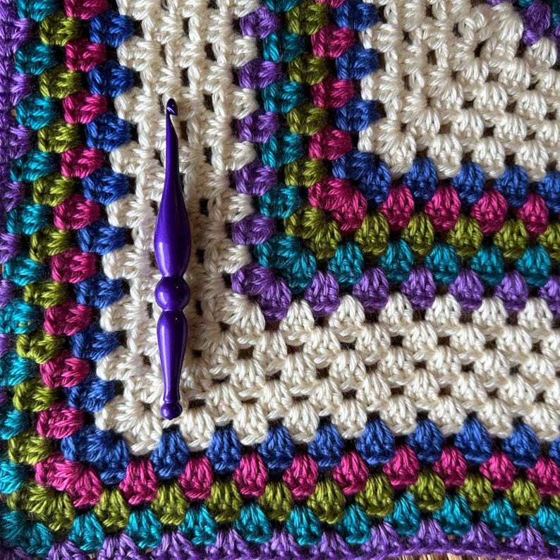 Rainbow Granny Square Pillow Crochet Pattern: Boho Tassels (PDF Pattern ...