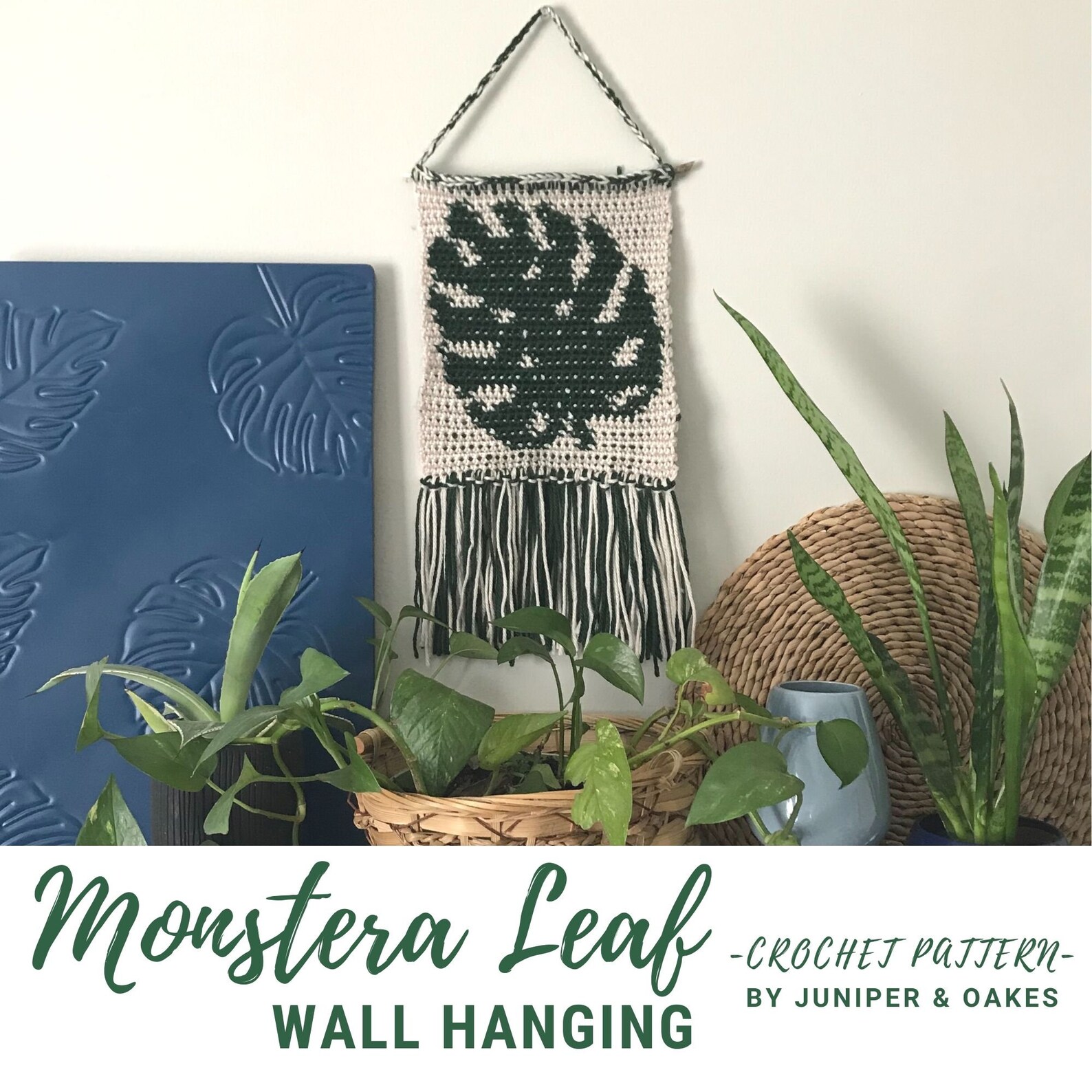 Crochet Pattern: Monstera Leaf Wall Hanging Tapestry Digital PDF Home ...