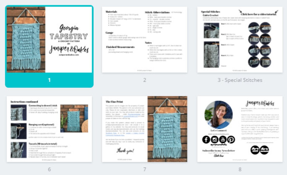 Knit / Crochet Pattern Template for Canva - Etsy