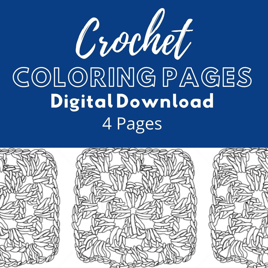 Crochet Coloring Pages | Digital Instant Download | Printable - Etsy