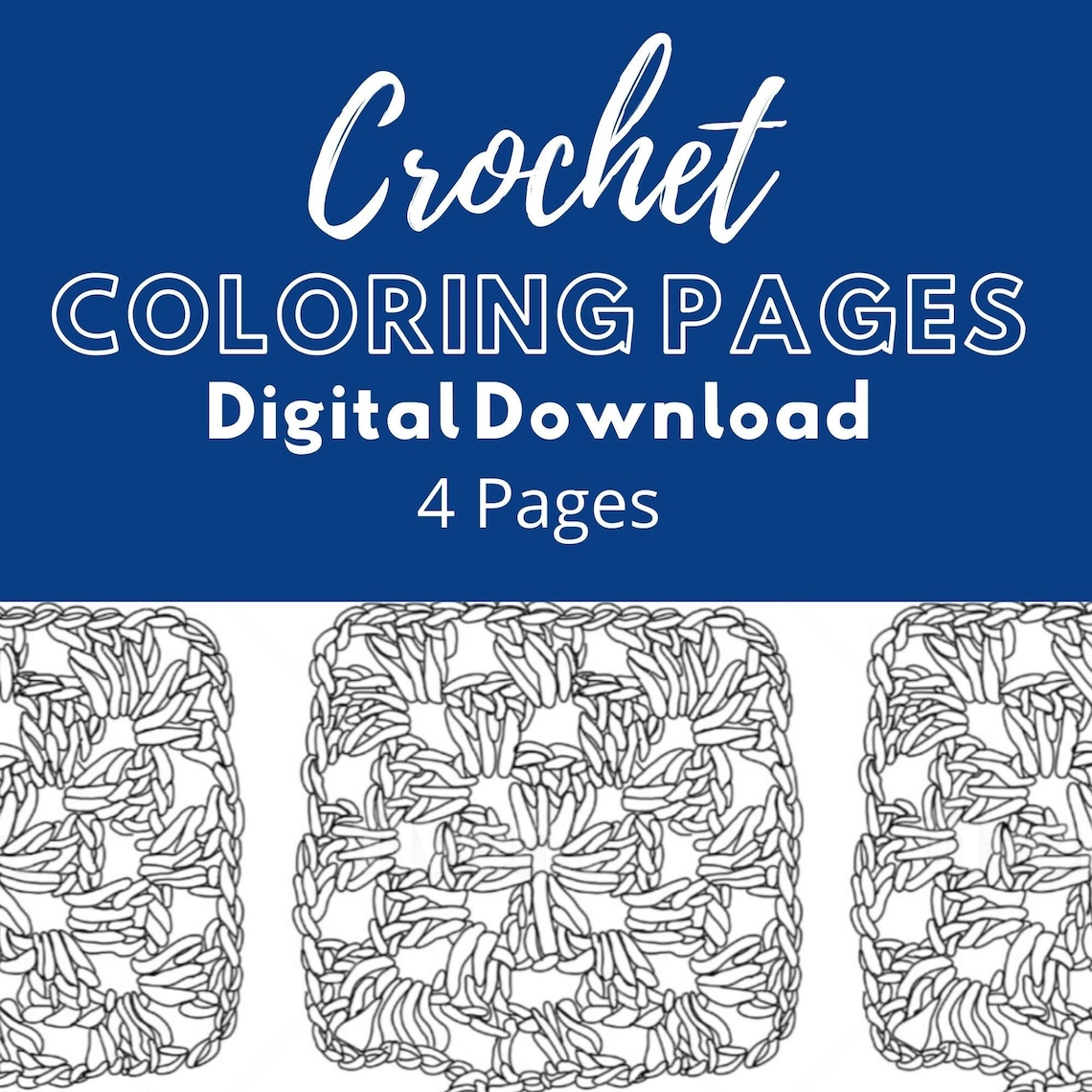 Crochet Coloring Pages Digital Instant Download Printable - Etsy Australia