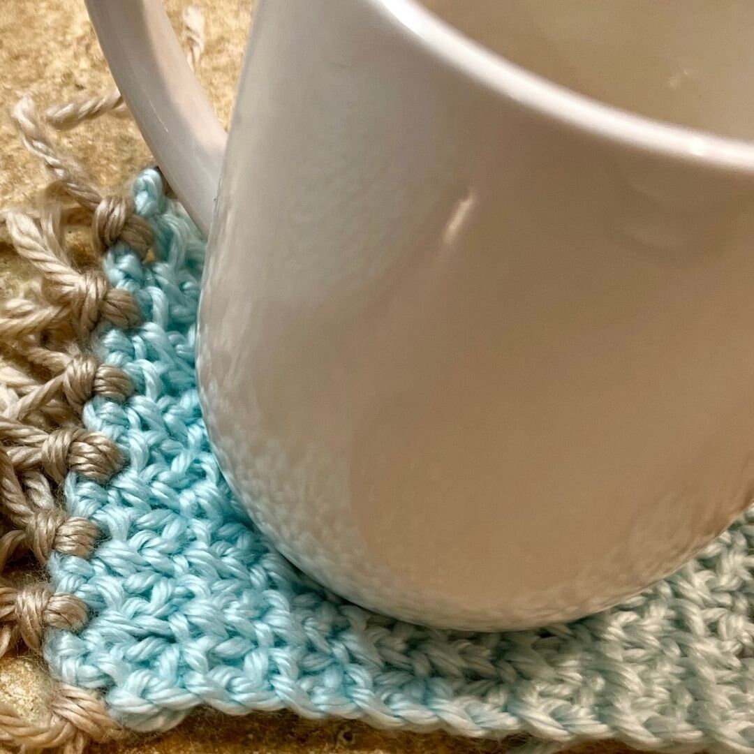 Simple Mesh Crochet Coaster Pattern, Crochet Mug Rug, Easy Crochet ...