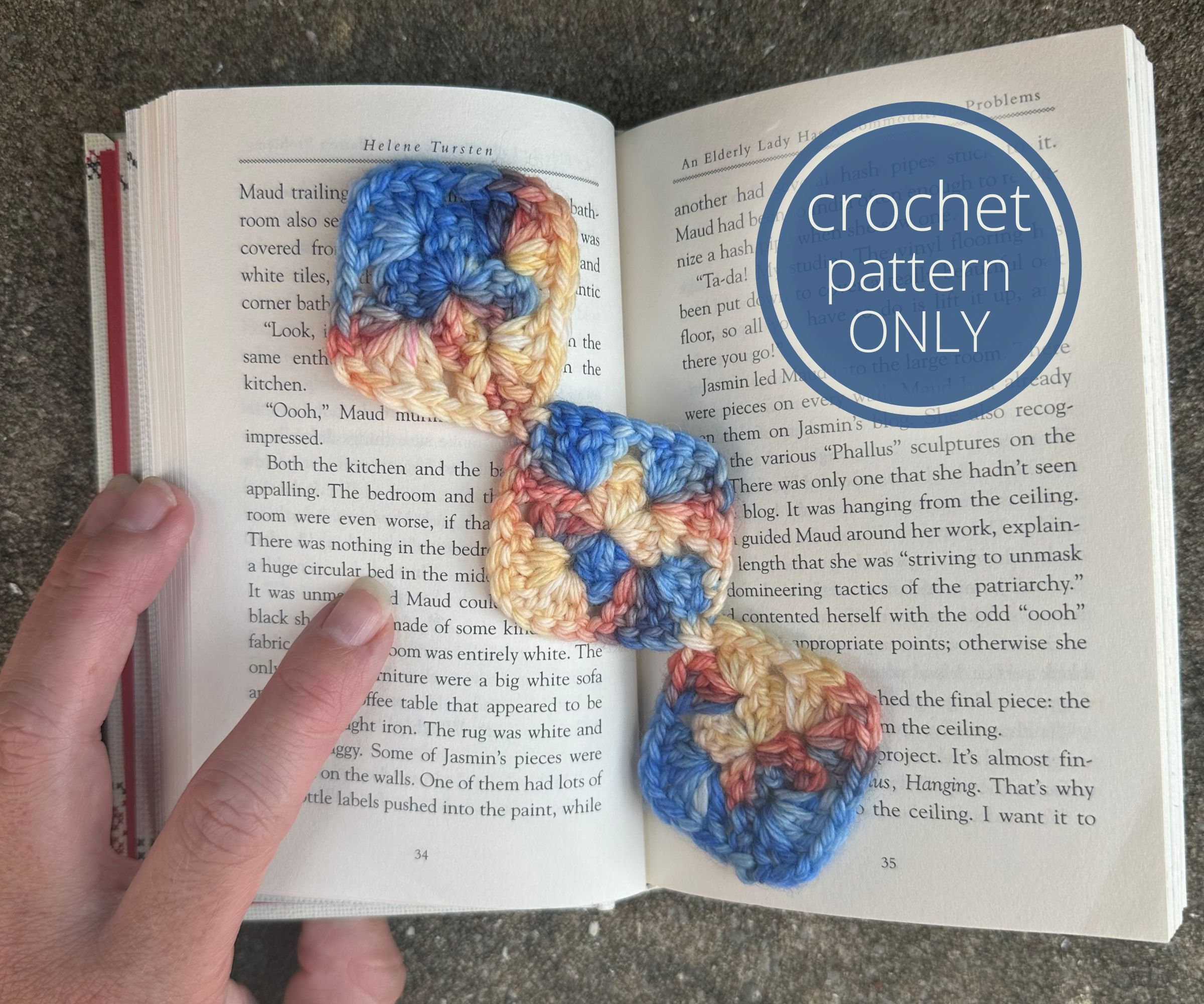 Granny Square Bookmark Crochet Pattern Easy Project for Book - Etsy