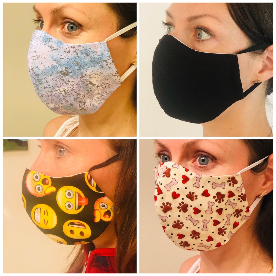 Custom Face Mask Made in the US Washable Breathing Cotton | Etsy