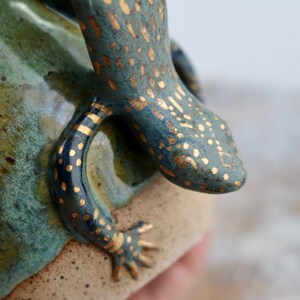 Handmade Ceramic Mug With Unique Lizard Style Handle, Coffee Cup for ...