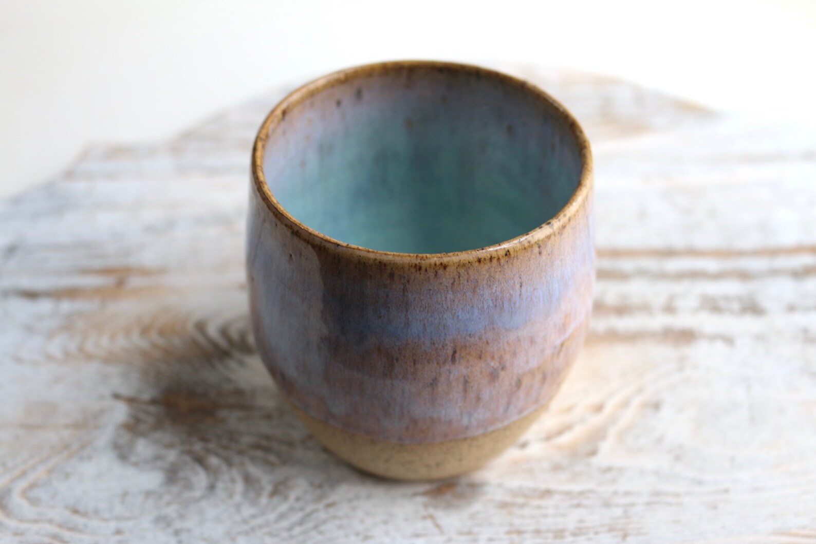 Light Blue Pottery Coffee Mug Handmade No Handle by Kiparuk - Etsy