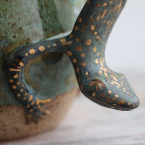 Handmade Ceramic Mug With Unique Lizard Style Handle, Coffee Cup for ...