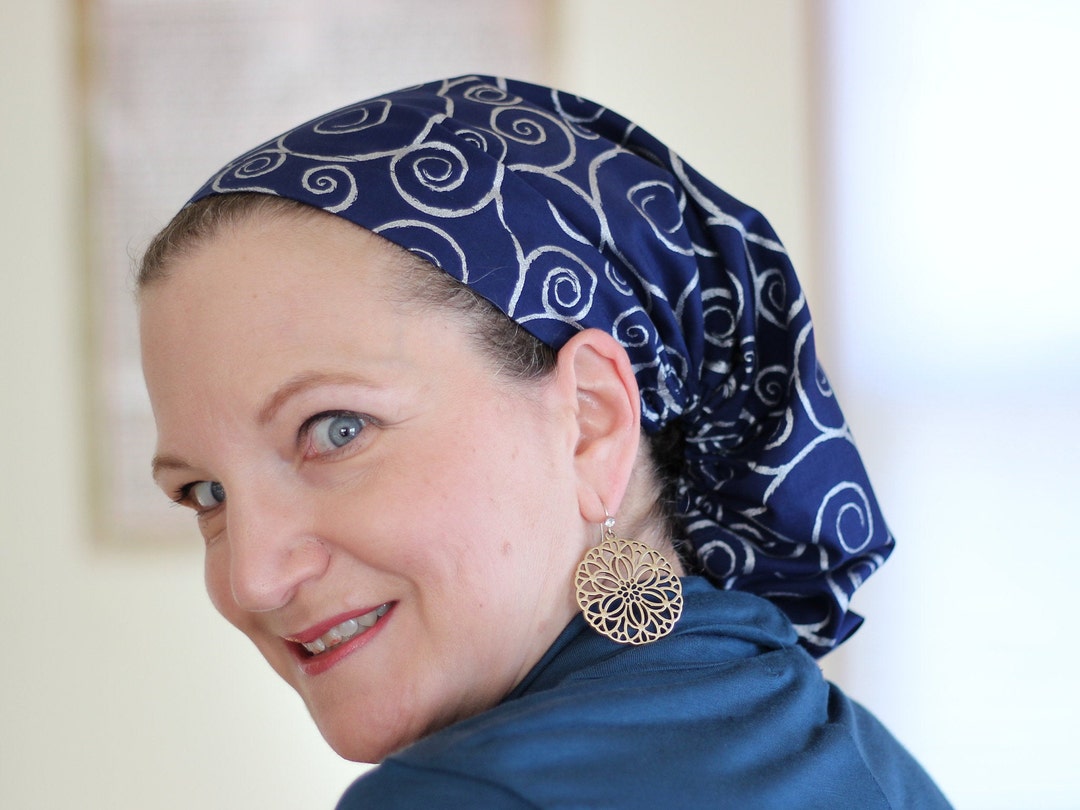 Navy Blue With Silver Curly-que Design - Etsy